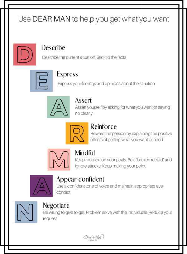 DBT skills printable - Doing Our Best Psychology