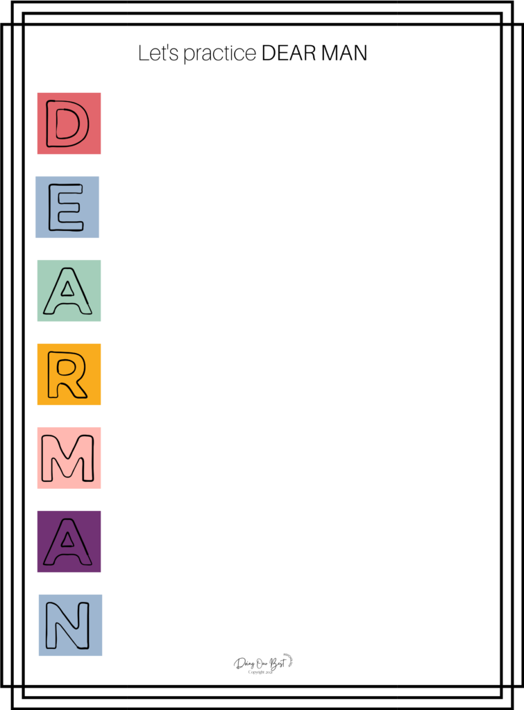 DBT skills printable - Doing Our Best Psychology